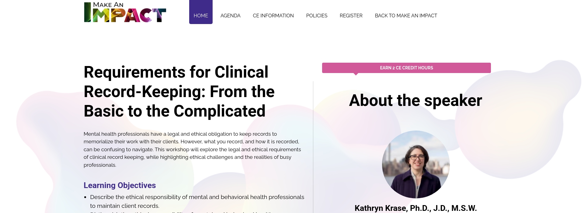 Requirements for Clinical Record-Keeping: From the Basic to the Complicated